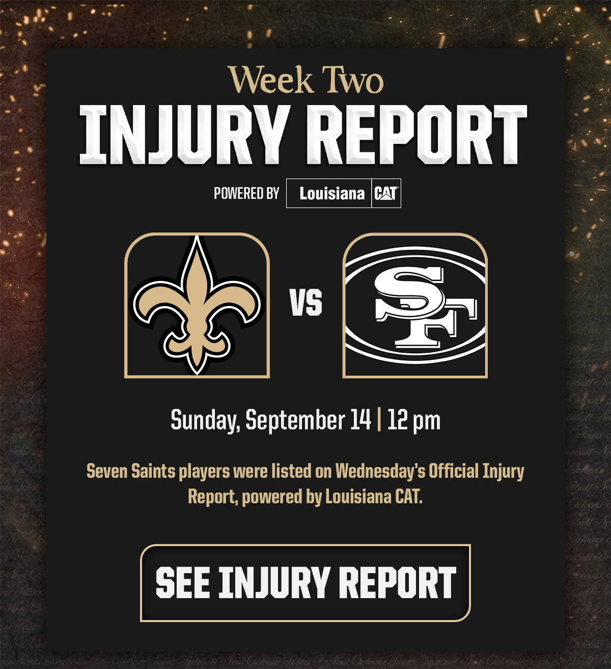 ⚜ Saints Injury Report: 7 Saints Listed - New Orleans Saints