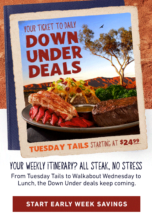 Early Week Savings Just For You, Ribeye - Outback Steakhouse