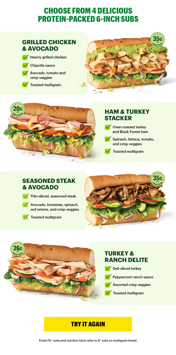 Sandwich, we got your Fresh Fit® faves 💪 - Subway